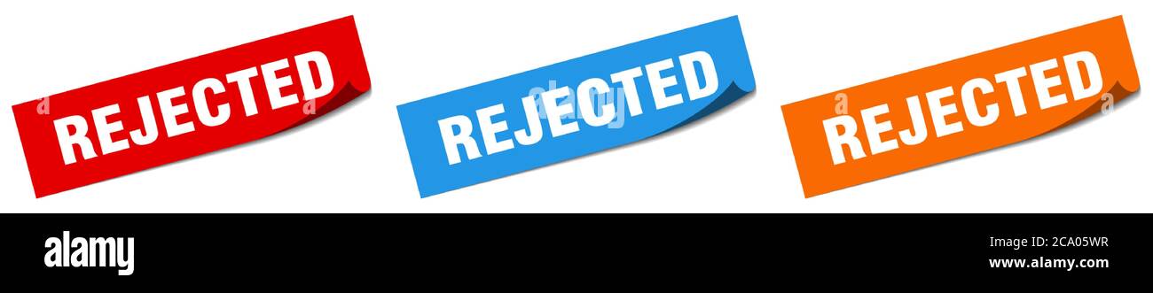 rejected paper peeler sign set. rejected sticker Stock Vector Image ...