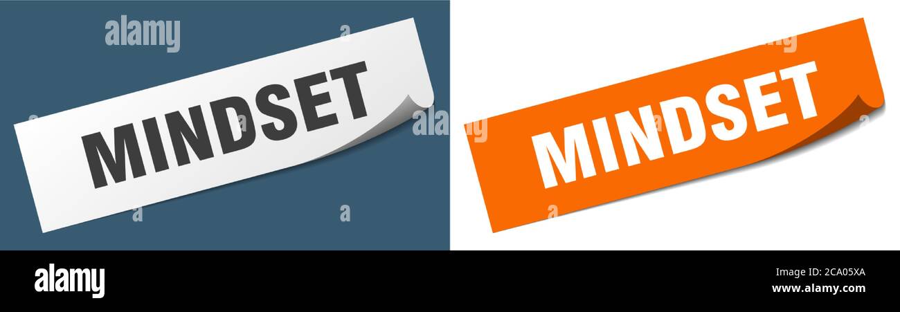 mindset paper peeler sign set. mindset sticker Stock Vector Image & Art ...