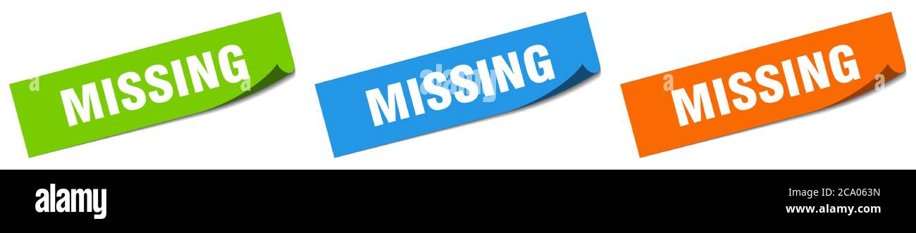 missing paper peeler sign set. missing sticker Stock Vector Image & Art ...