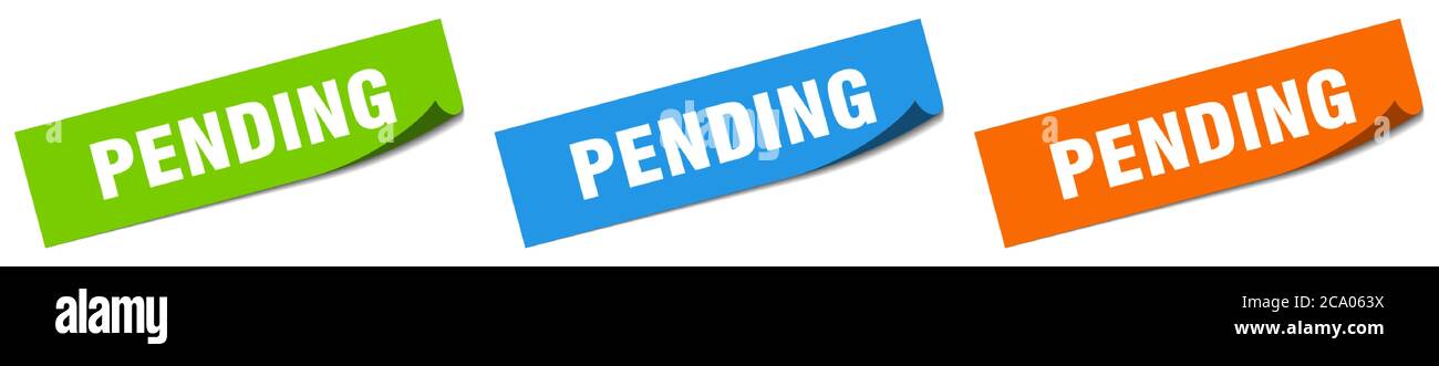 pending paper peeler sign set. pending sticker Stock Vector Image & Art ...