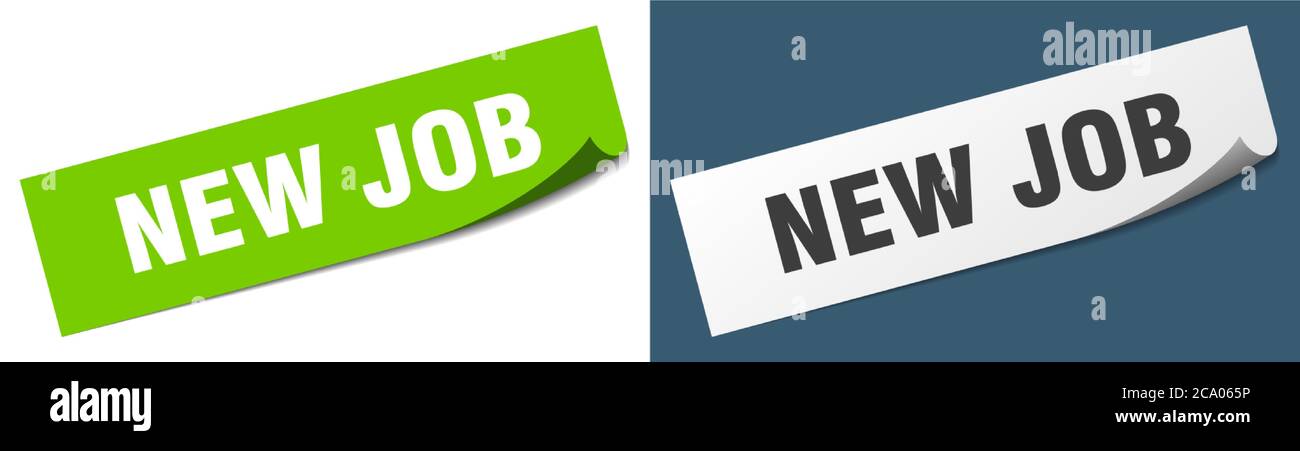 new job paper peeler sign set. new job sticker Stock Vector Image & Art ...