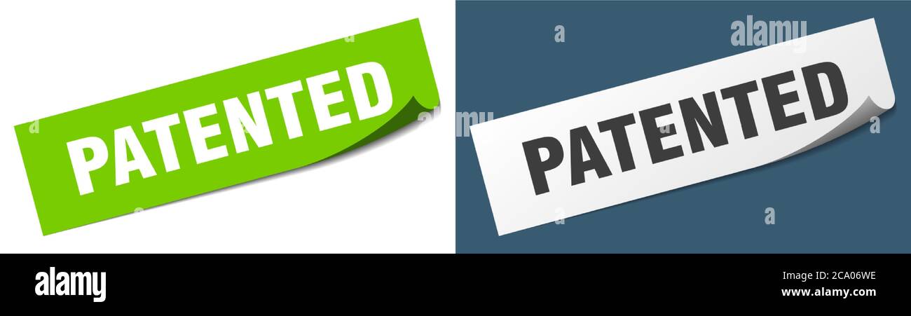 patented paper peeler sign set. patented sticker Stock Vector Image ...