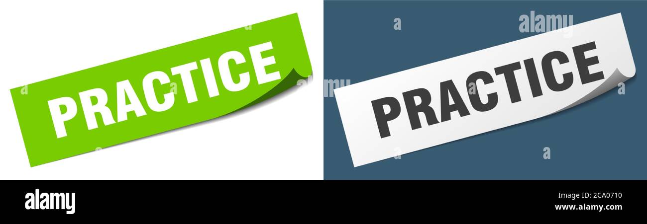 practice paper peeler sign set. practice sticker Stock Vector Image ...