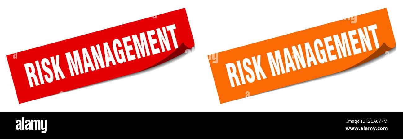 risk management paper peeler sign set. risk management sticker Stock ...