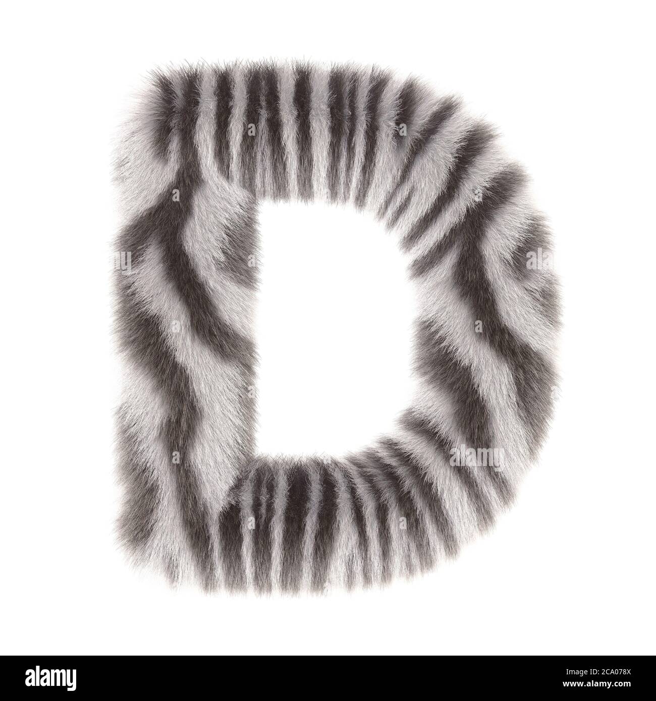 3d Zebra creative cute cartoon fur letter D Stock Photo - Alamy