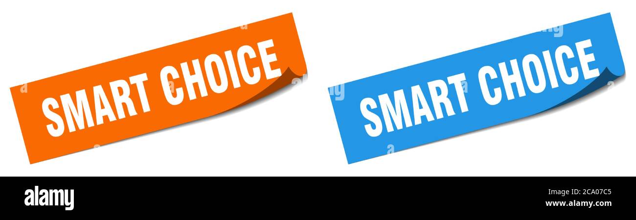 smart choice paper peeler sign set. smart choice sticker Stock Vector ...
