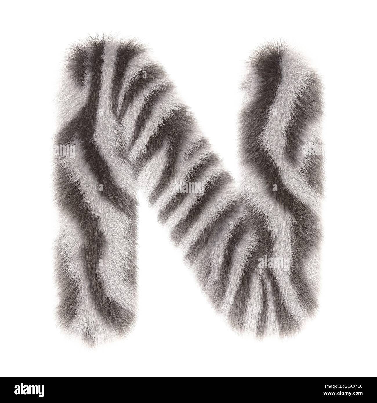 3d Zebra creative cute cartoon fur letter N Stock Photo - Alamy