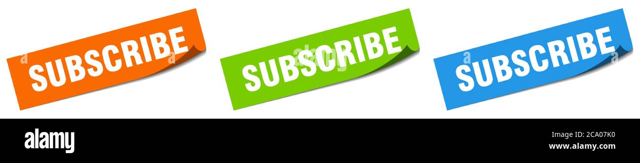 subscribe paper peeler sign set. subscribe sticker Stock Vector Image ...