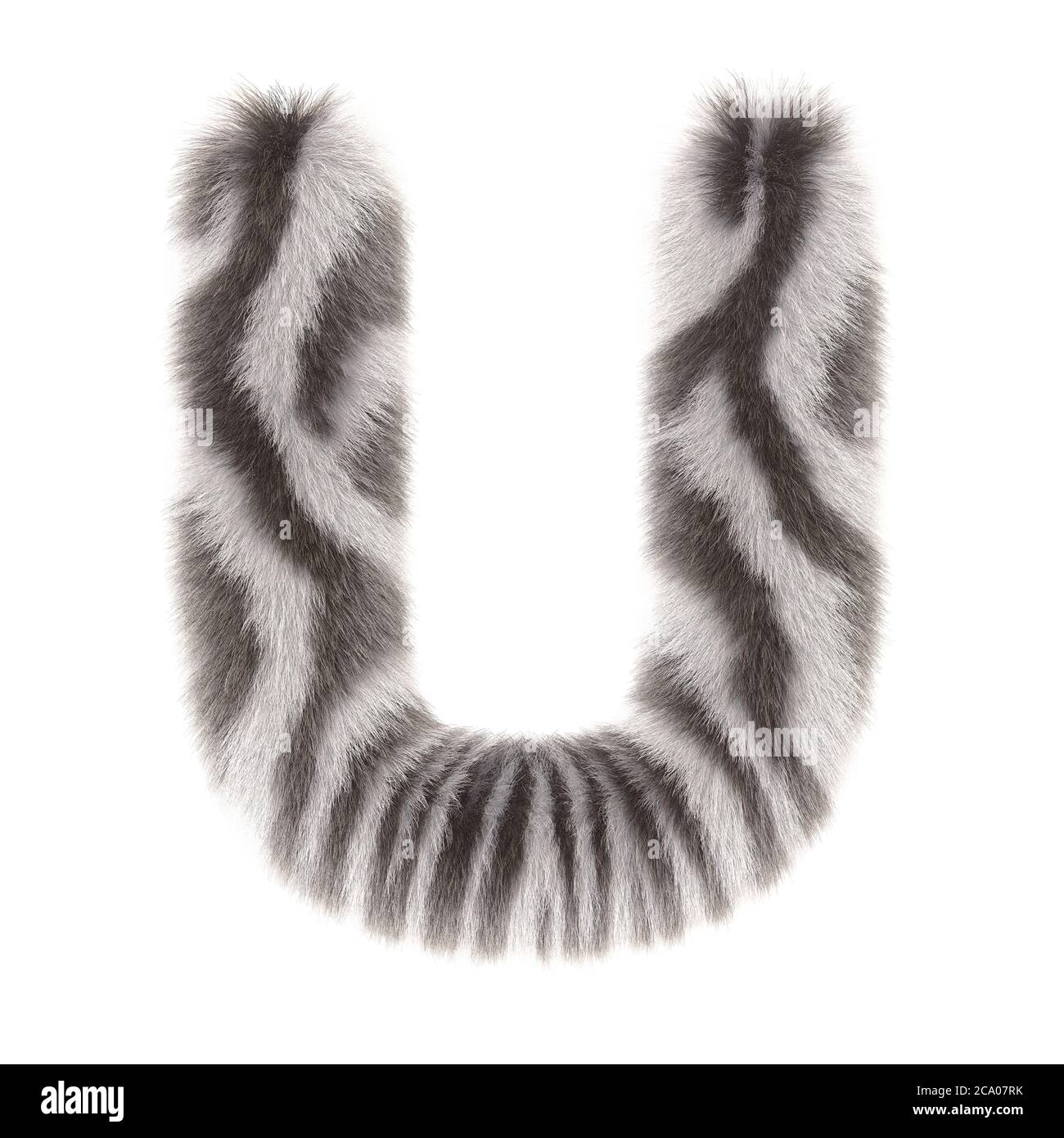 3d Zebra creative cute cartoon fur letter U Stock Photo - Alamy