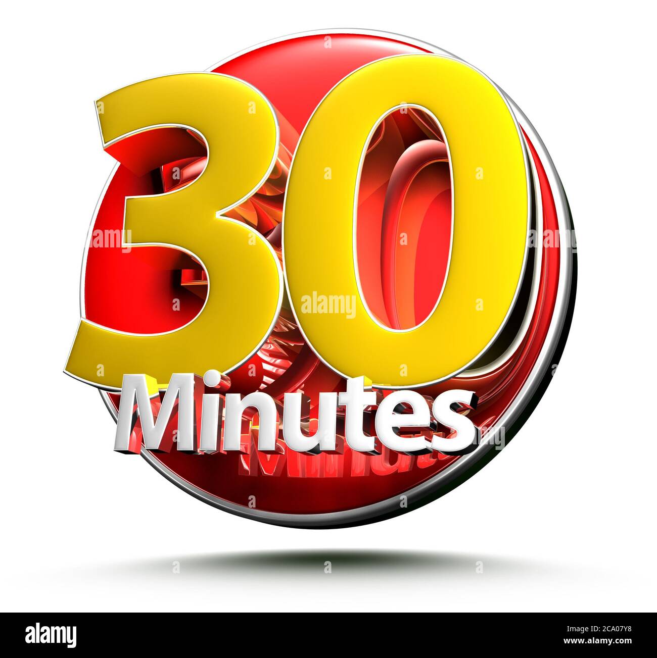 3D illustration 30 minutes isolated on a white background.(with ...