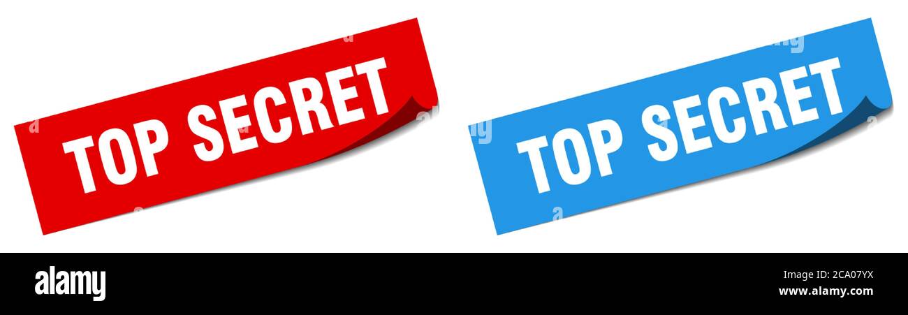 top secret paper peeler sign set. top secret sticker Stock Vector Image ...
