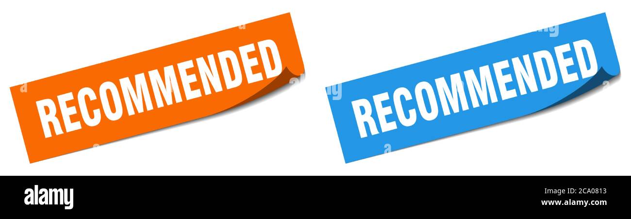 recommended paper peeler sign set. recommended sticker Stock Vector ...
