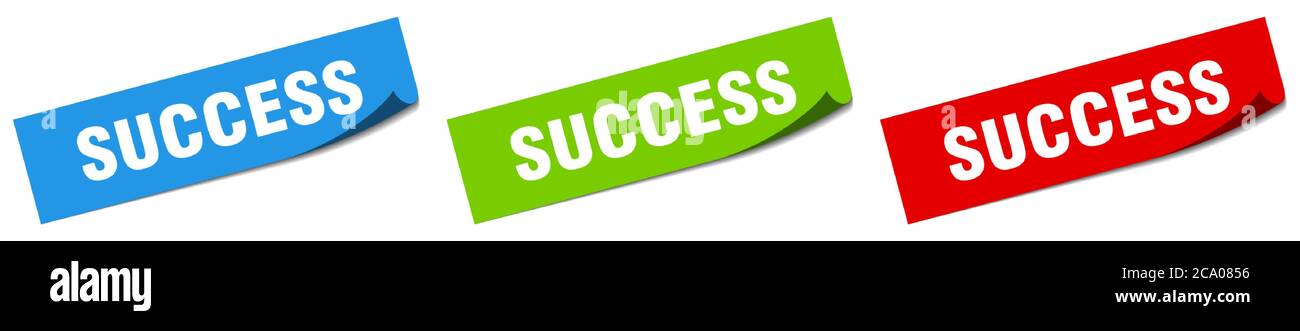 success paper peeler sign set. success sticker Stock Vector Image & Art ...