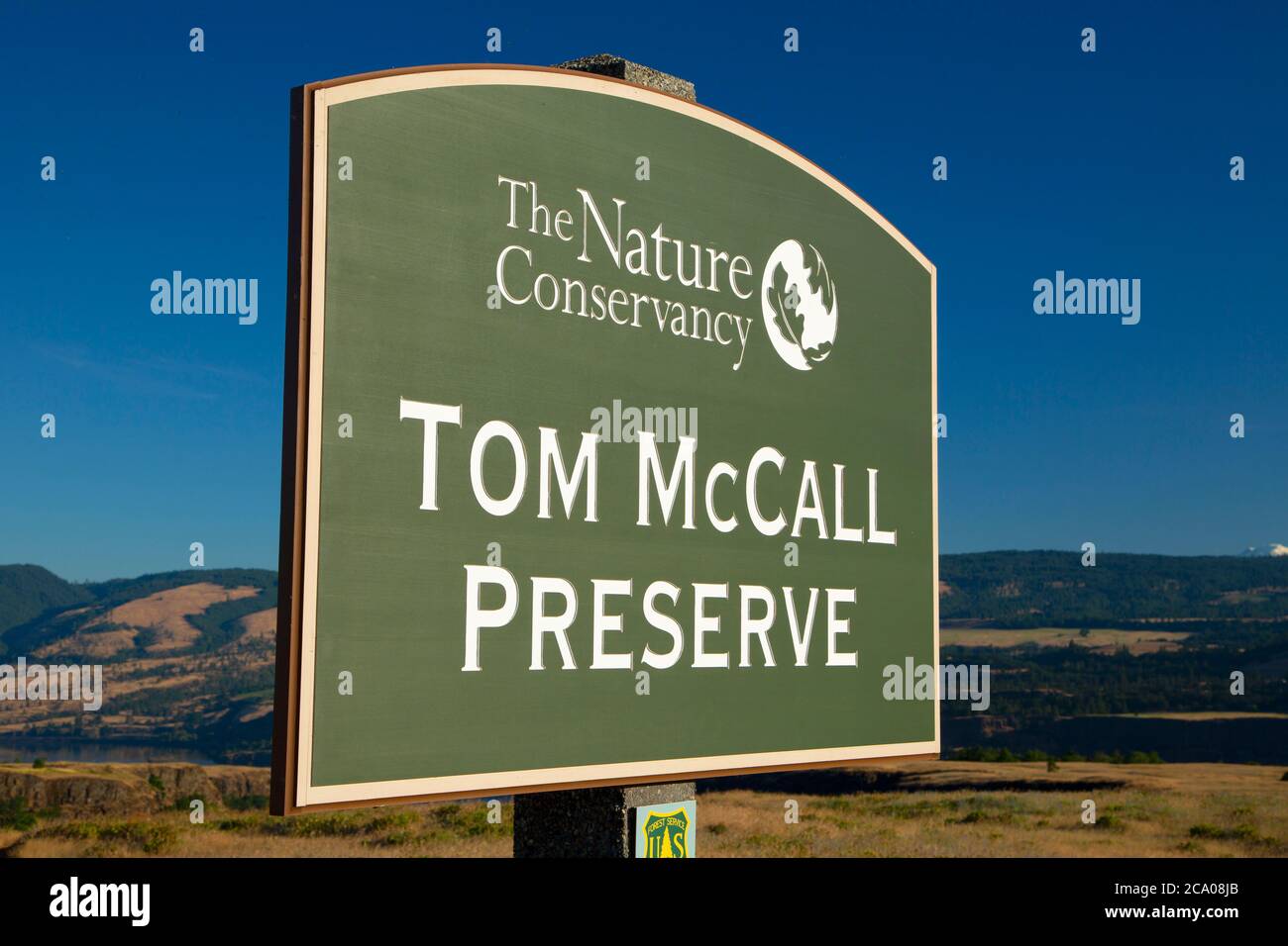 Entrance sign, Tom McCall Preserve, Columbia River Gorge National ...
