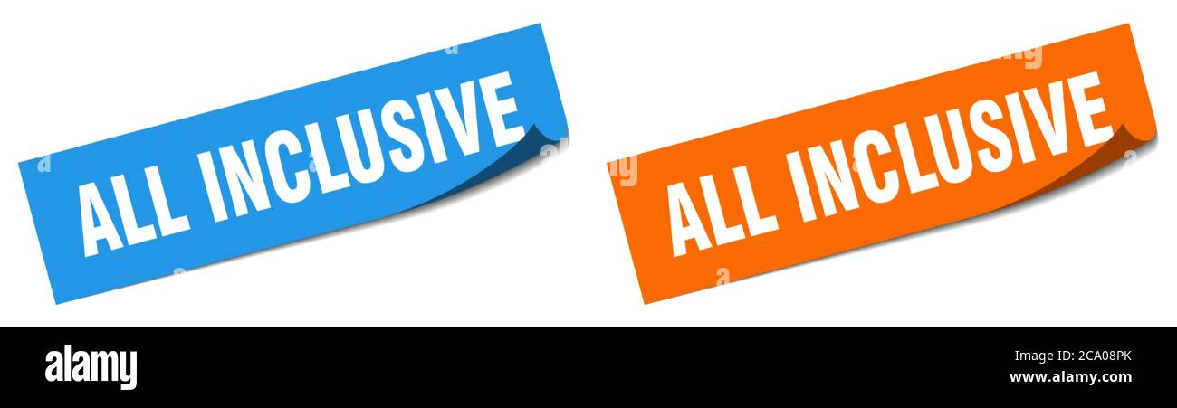 all inclusive paper peeler sign set. all inclusive sticker Stock Vector ...