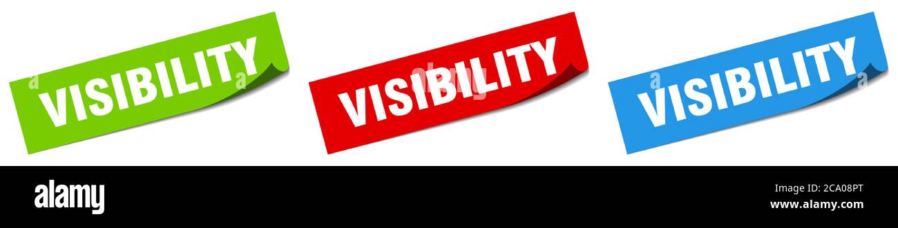 visibility paper peeler sign set. visibility sticker Stock Vector Image ...