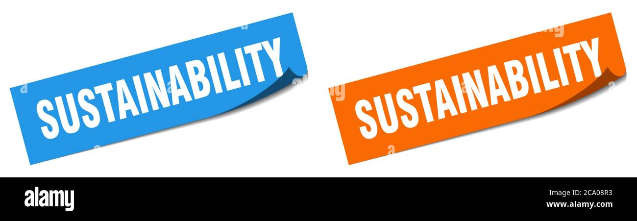 sustainability paper peeler sign set. sustainability sticker Stock ...