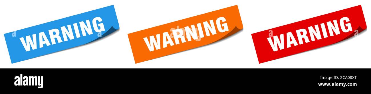 warning paper peeler sign set. warning sticker Stock Vector Image & Art ...