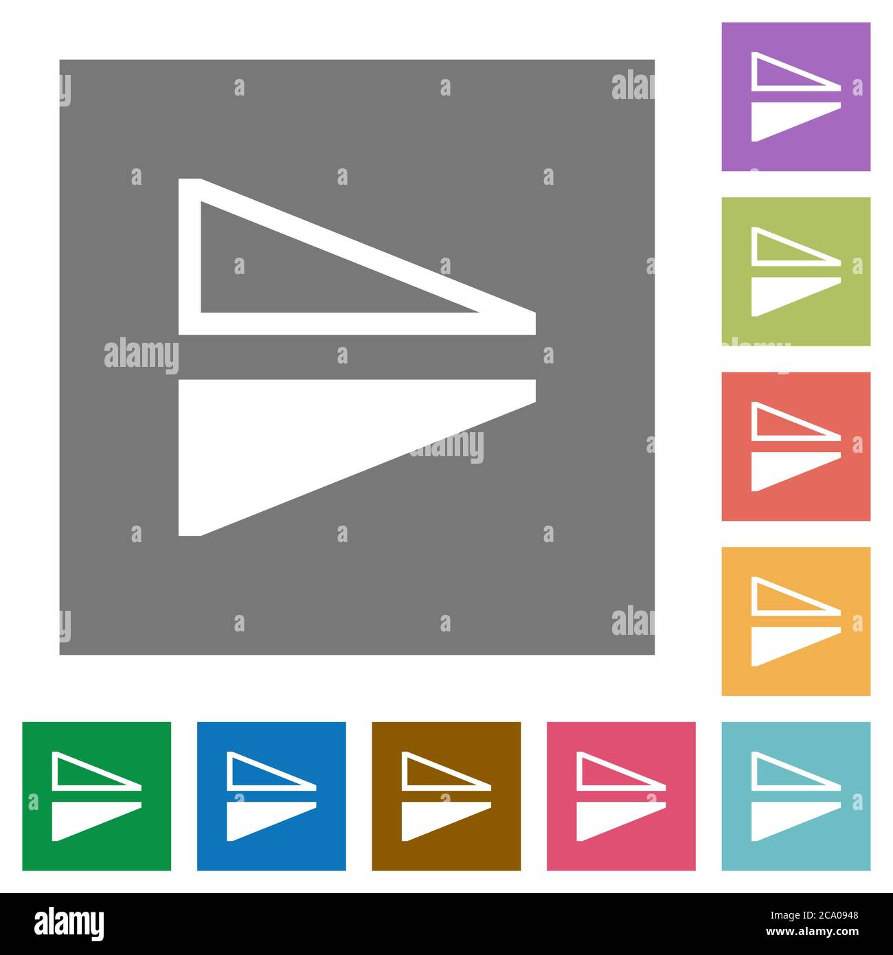 Flip vertical flat icons on simple color square backgrounds Stock ...