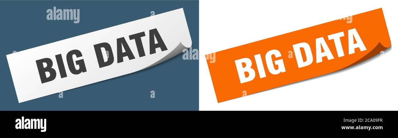 big data paper peeler sign set. big data sticker Stock Vector Image ...