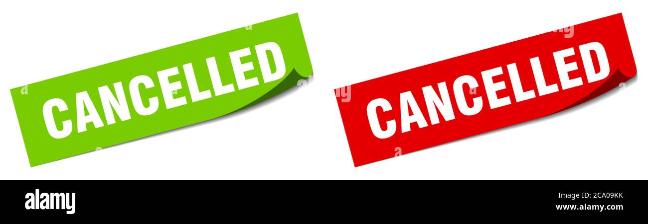 cancelled paper peeler sign set. cancelled sticker Stock Vector Image ...