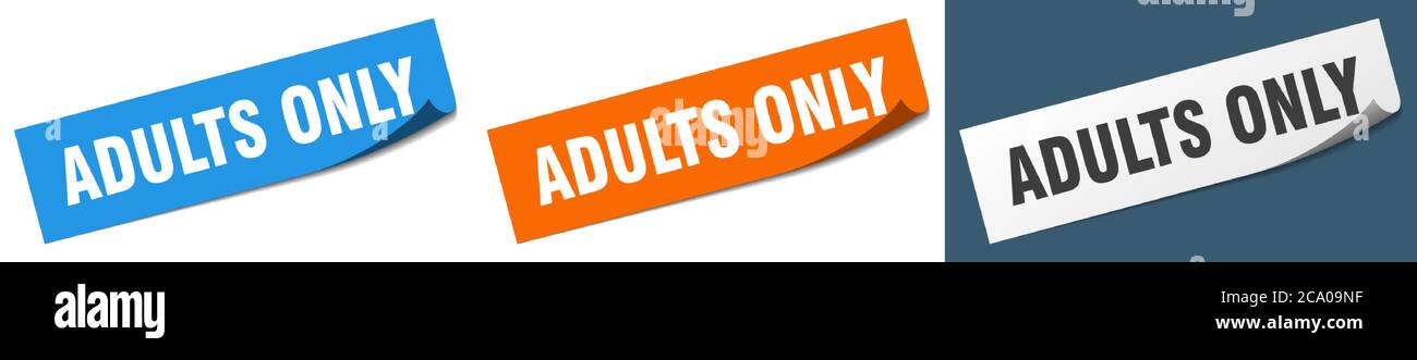adults only paper peeler sign set. adults only sticker Stock Vector ...