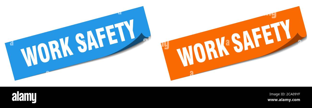 work safety paper peeler sign set. work safety sticker Stock Vector ...