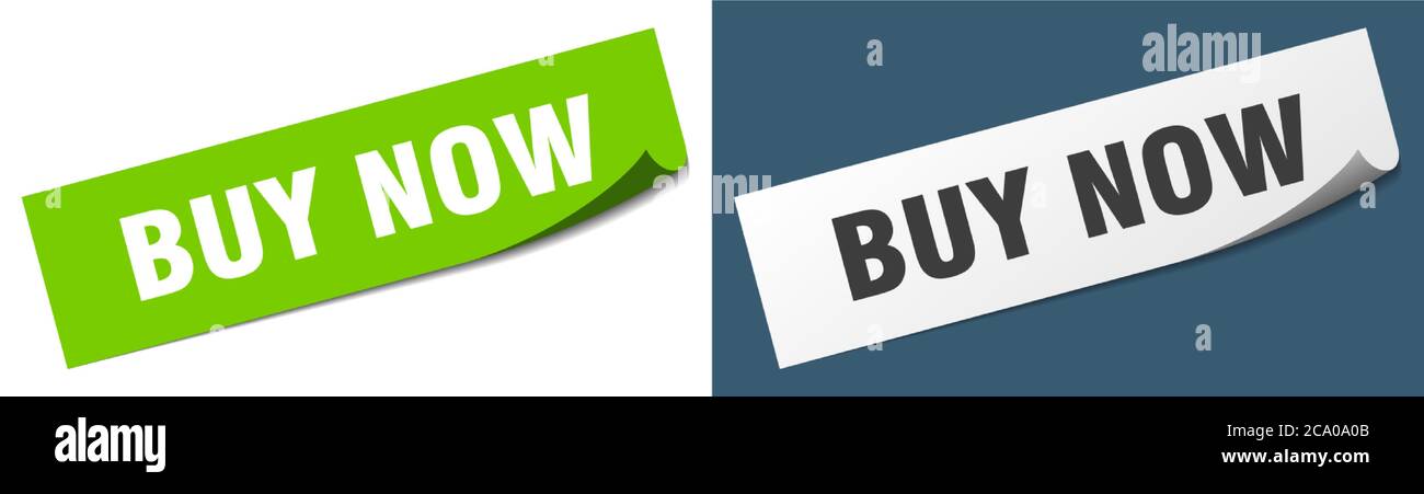 buy now paper peeler sign set. buy now sticker Stock Vector Image & Art ...