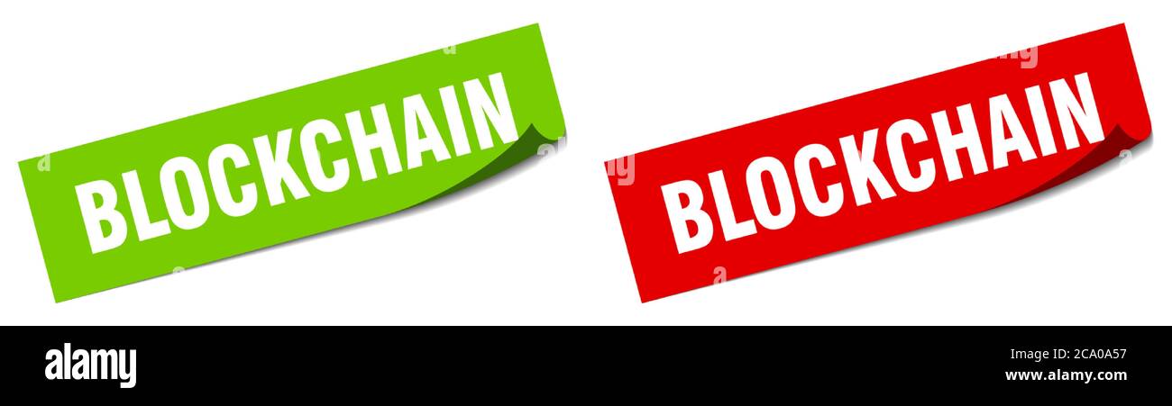 blockchain paper peeler sign set. blockchain sticker Stock Vector Image ...