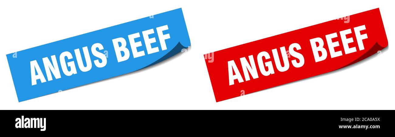angus beef paper peeler sign set. angus beef sticker Stock Vector Image ...