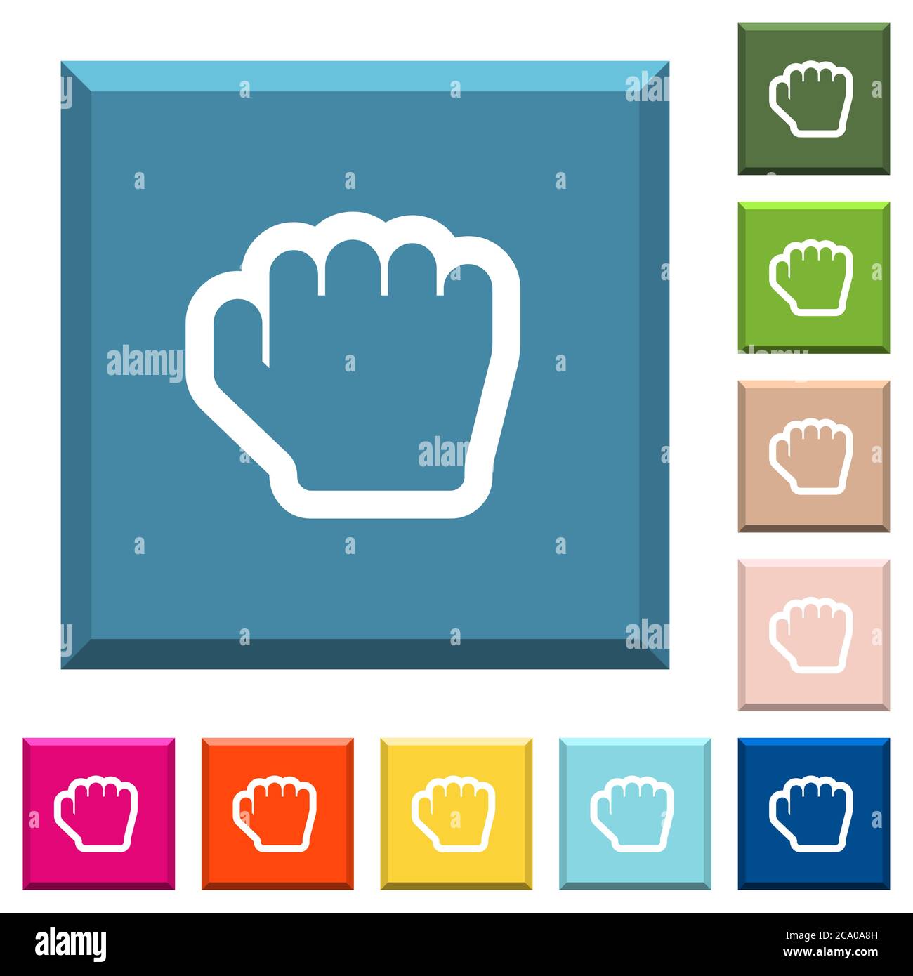 Grab cursor white icons on edged square buttons in various trendy ...