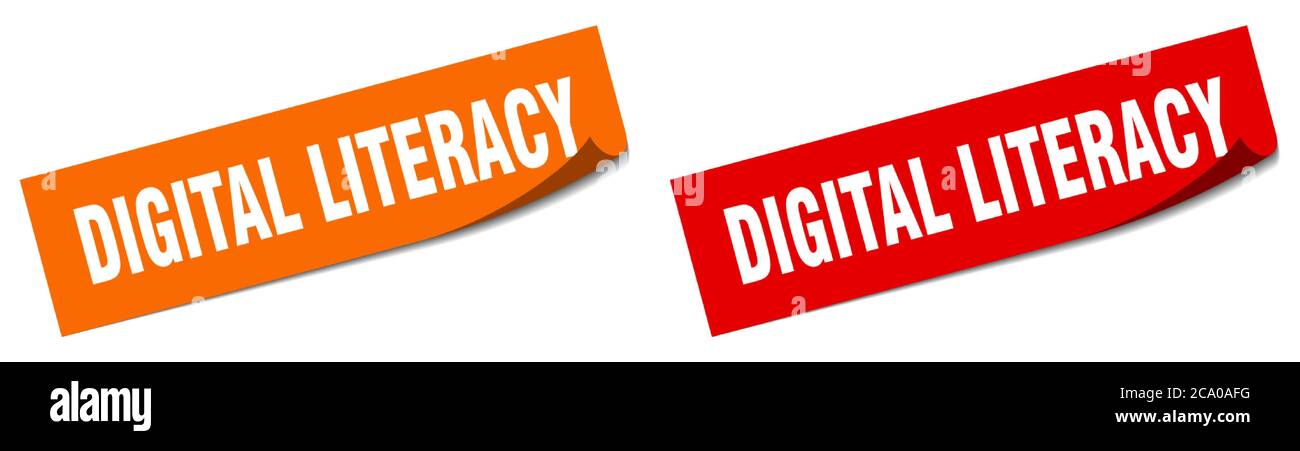 digital literacy paper peeler sign set. digital literacy sticker Stock ...
