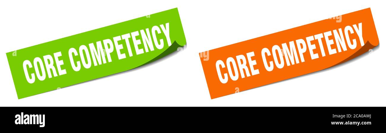 core competency paper peeler sign set. core competency sticker Stock ...