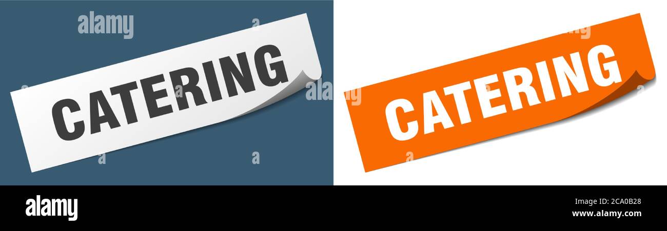 catering paper peeler sign set. catering sticker Stock Vector Image ...