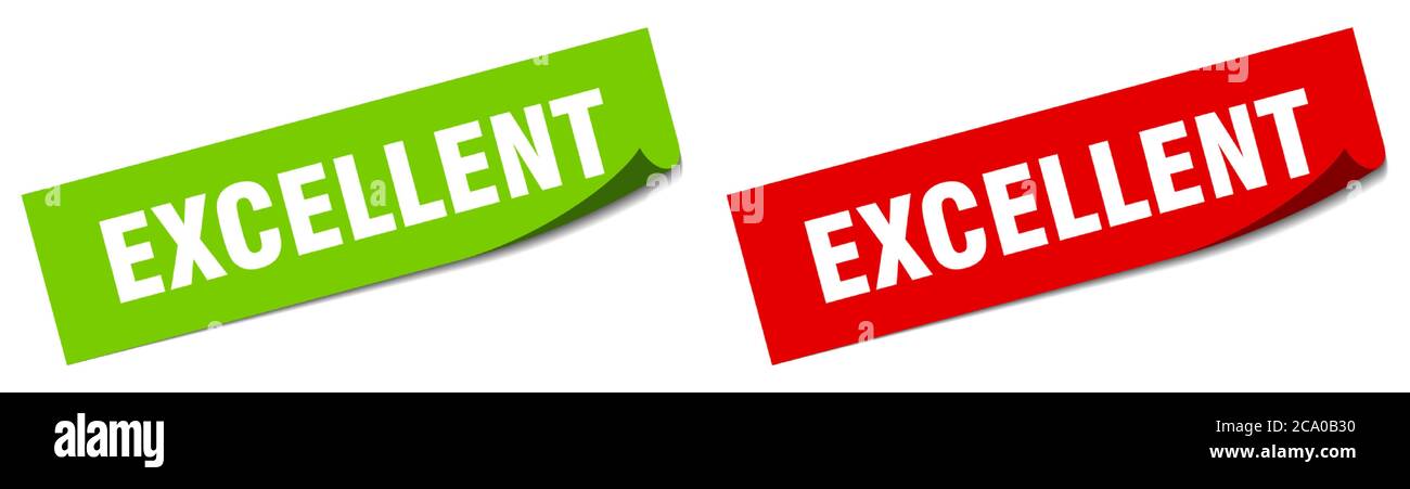 excellent paper peeler sign set. excellent sticker Stock Vector Image ...
