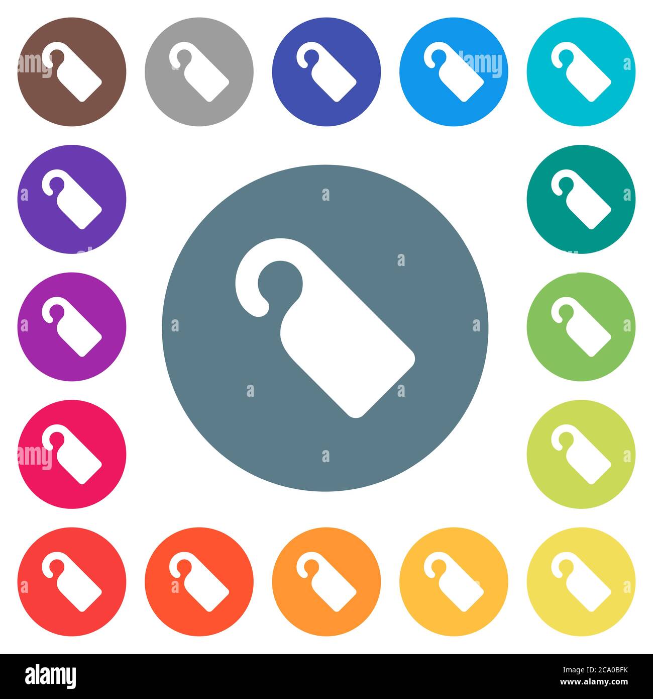 Do not disturb sign flat white icons on round color backgrounds. 17 background color variations ...