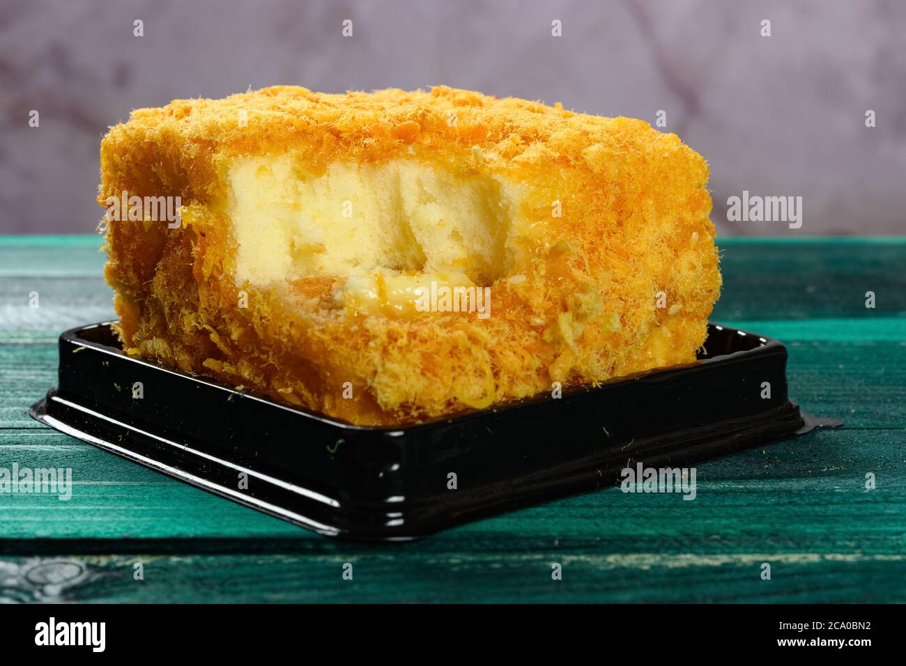 fresh shredded pork cake with a bite Stock Photo - Alamy