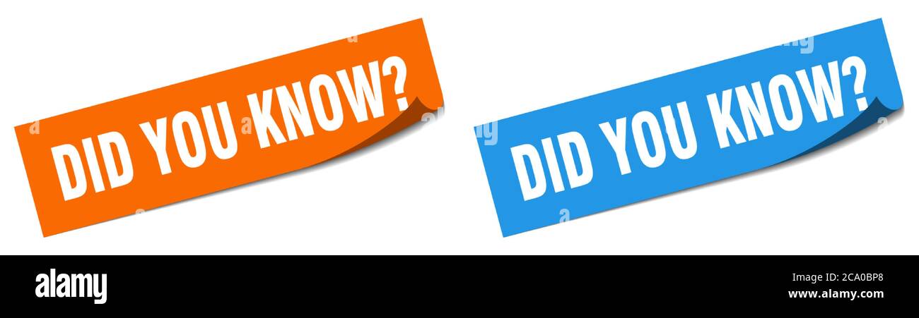 did you know paper peeler sign set. did you know sticker Stock Vector ...