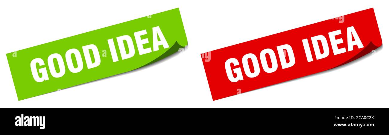 Good idea sticker square Cut Out Stock Images & Pictures - Alamy