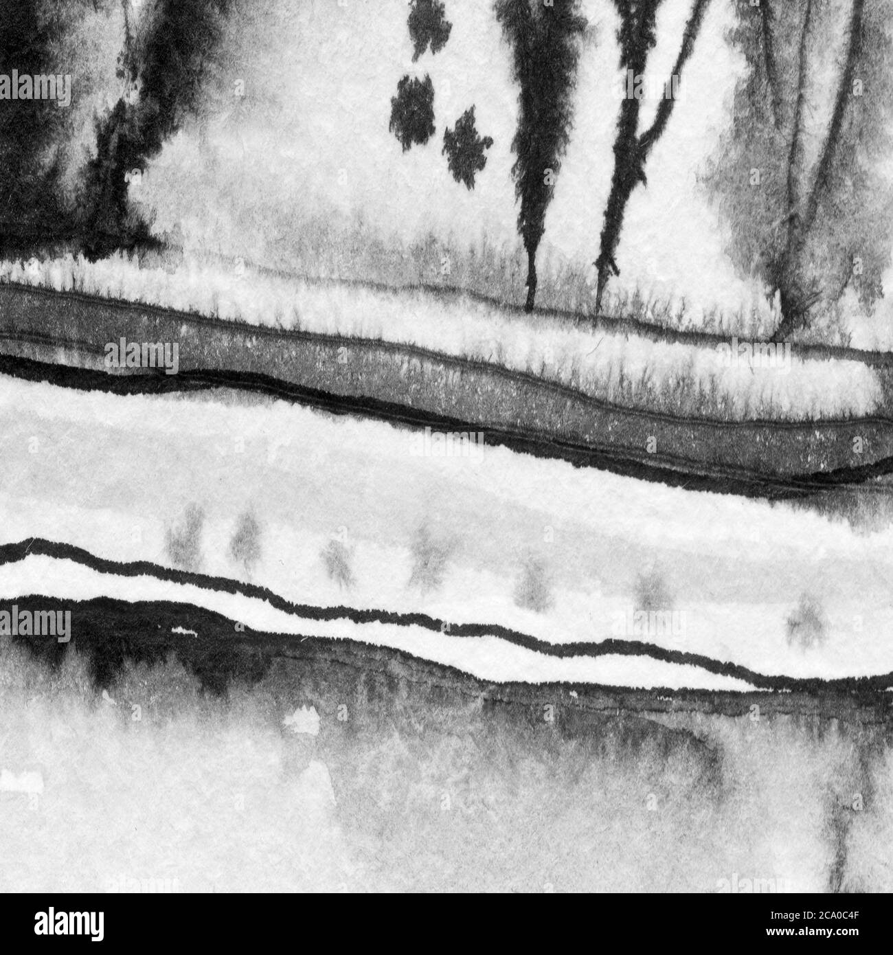 Abstract Landscape Pencil Drawings