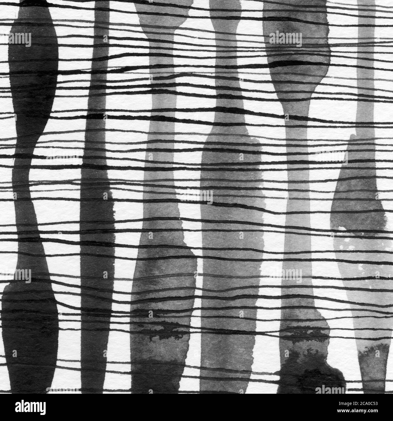 Ink abstract vertical lines, spots. Hand drawn minimalist illustration ...