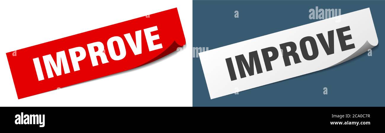 improve paper peeler sign set. improve sticker Stock Vector Image & Art ...