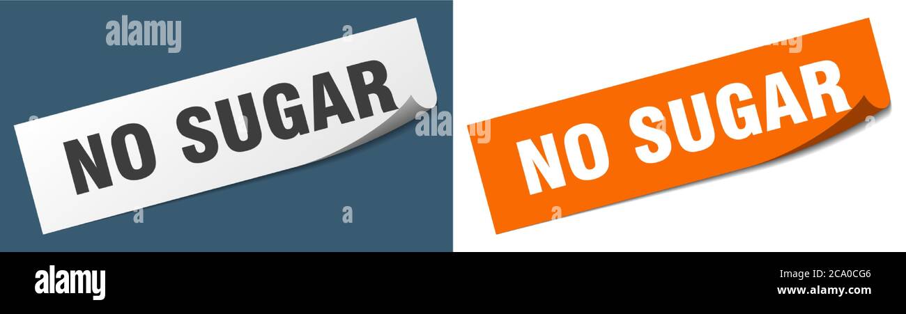 no sugar paper peeler sign set. no sugar sticker Stock Vector Image ...