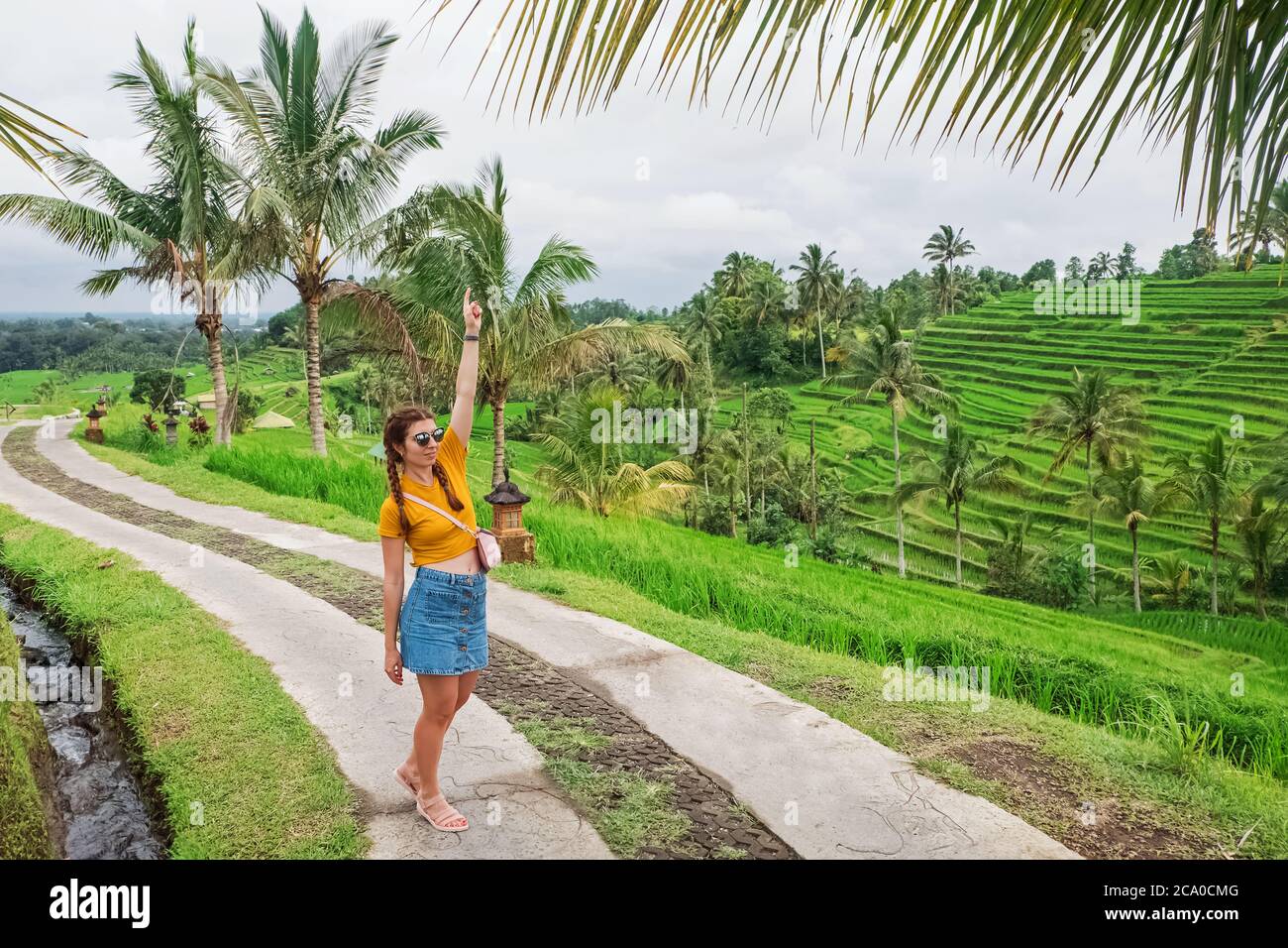 Girl walking rice terrace hi-res stock photography and images - Alamy