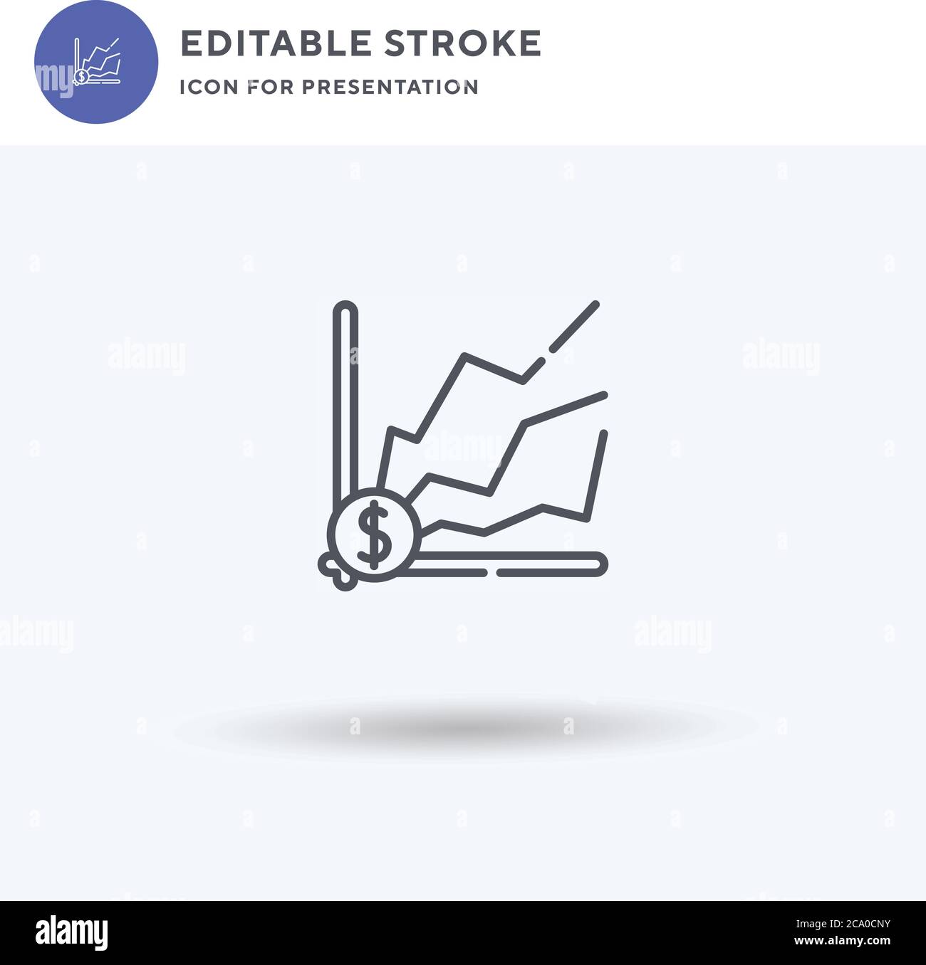 Trend icon vector, filled flat sign, solid pictogram isolated on white ...