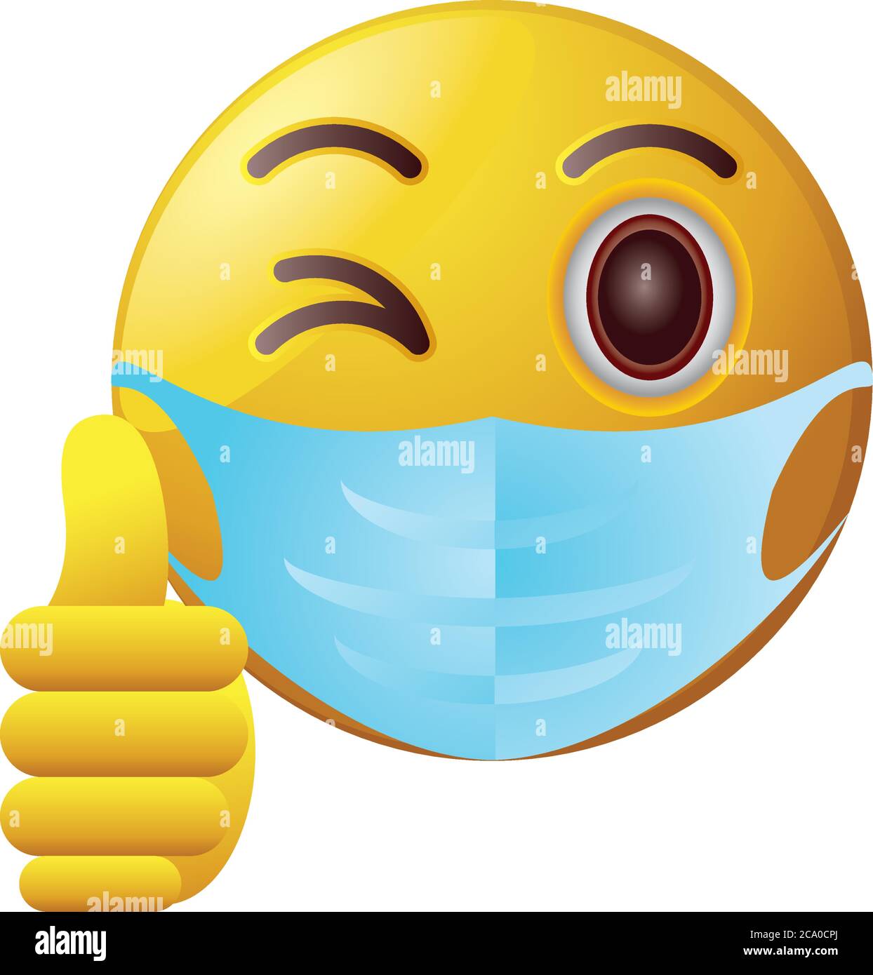 emoticon with medical mask in white background vector illustration ...