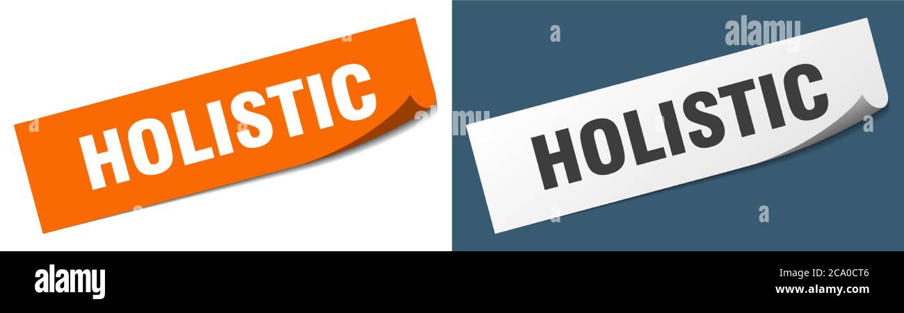 holistic paper peeler sign set. holistic sticker Stock Vector Image ...