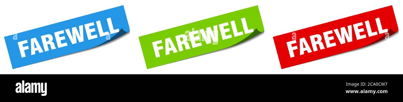 farewell paper peeler sign set. farewell sticker Stock Vector Image ...