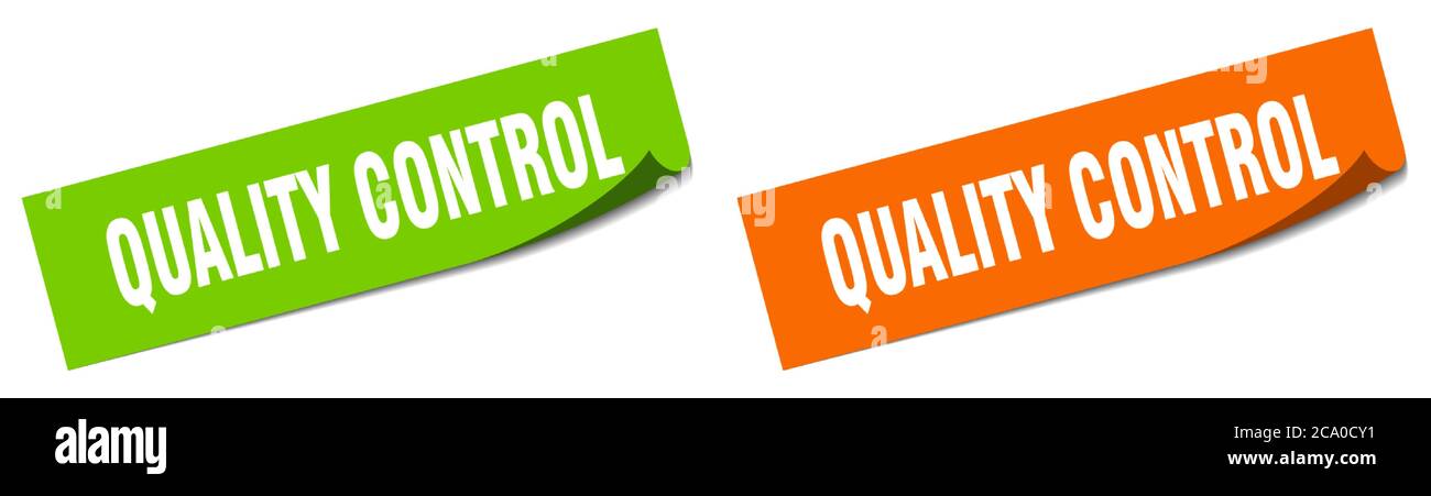 quality control paper peeler sign set. quality control sticker Stock ...