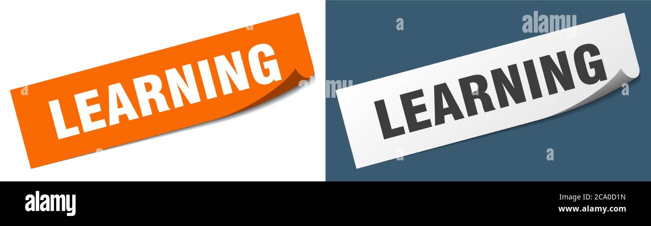 learning paper peeler sign set. learning sticker Stock Vector Image ...